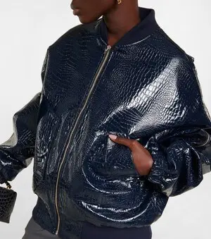 THE FRANKIE SHOP Hane Croc-effect Bomber Jacket