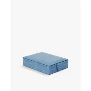 Smythson Mara Travel Tray Croc-embossed Leather Jewellery Box