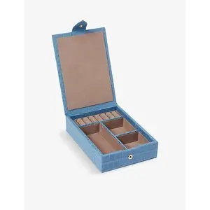 Smythson Mara Travel Tray Croc-embossed Leather Jewellery Box