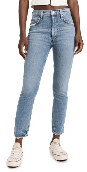 AGOLDE Riley Long High Rise Straight Jeans