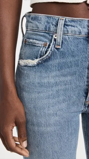 AGOLDE Riley Long High Rise Straight Jeans