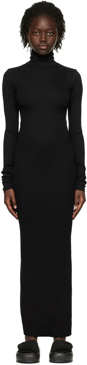 Eterne ÉTERNE Gray Long Sleeve Maxi Dress - Black