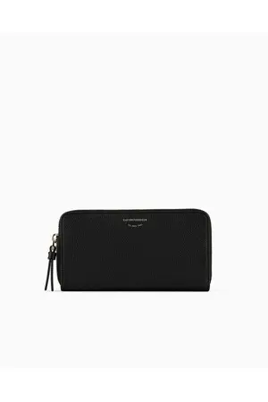 Emporio Armani Deer-print Myea Wallet With Wraparound Zip - Black