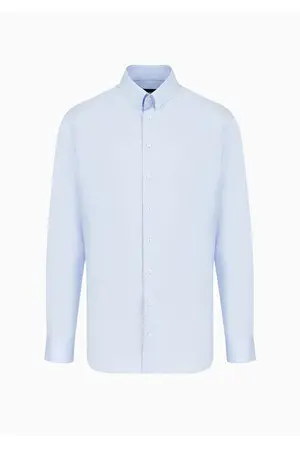 Giorgio Armani Luxury Cotton Twill Shirt Natural