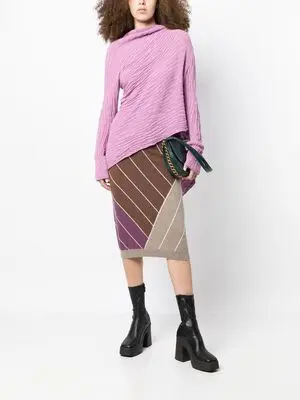 Stella McCartney Knitted Geometric Pattern Midi Skirt