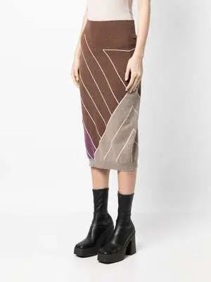 Stella McCartney Knitted Geometric Pattern Midi Skirt