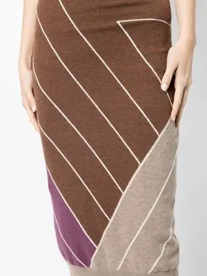 Stella McCartney Knitted Geometric Pattern Midi Skirt