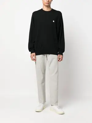 Carhartt Work In Progress Logo-embroidered Crew Neck Jumper - Blue