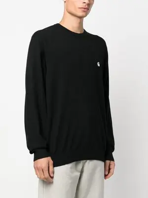 Carhartt Work In Progress Logo-embroidered Crew Neck Jumper - Blue