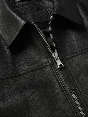 Mr P. Full-grain Leather Coach Jacket - Black