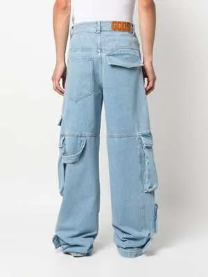 Gcds Cargo-pocket Wide-leg Jeans - Blue
