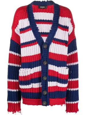 Dsquared2 Triped Wool Cardigan