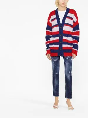Dsquared2 Triped Wool Cardigan