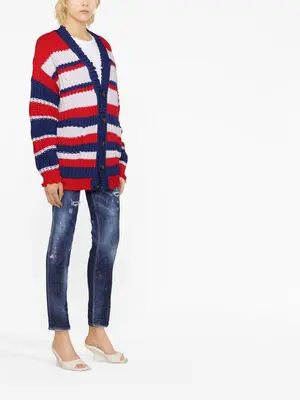 Dsquared2 Triped Wool Cardigan
