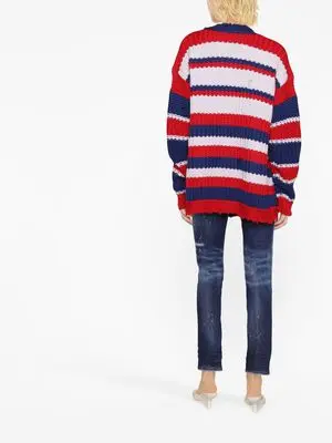 Dsquared2 Triped Wool Cardigan