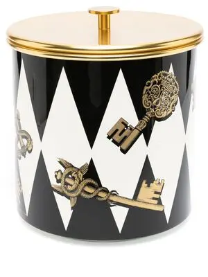 FORNASETTI Chiavi Oro E Rombi Ice Bucket - Black