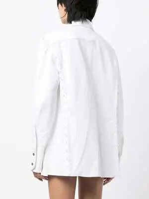 DION LEE Column-print Hook-and-eye Shirt Jacket