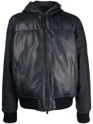 Tagliatore Contrast-panel Hooded Bomber Jacket