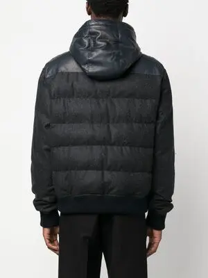 Tagliatore Contrast-panel Hooded Bomber Jacket