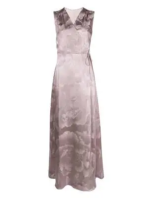 Carine Gilson Floral-jacquard Silk Nightdress - Pink