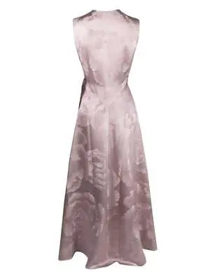 Carine Gilson Floral-jacquard Silk Nightdress - Pink