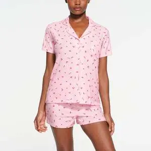 SKIMS Short Pajama Set | Red | 2xl | Soft Lounge Cherry Blossom Print