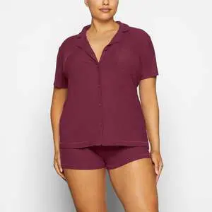 SKIMS Short Pajama Set | Red | 2xl | Soft Lounge Wine