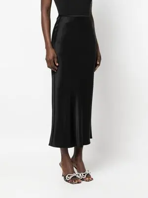 V:PM ATELIER Satin-finish Flared Midi Skirt