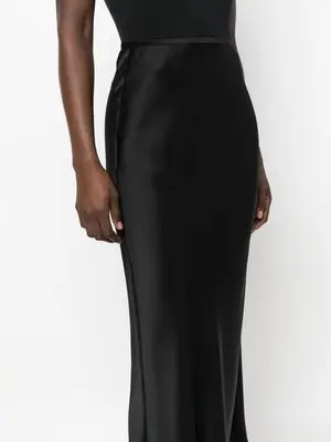 V:PM ATELIER Satin-finish Flared Midi Skirt