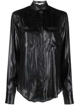 Stella McCartney Long-sleeve Faux-leather Shirt - Black