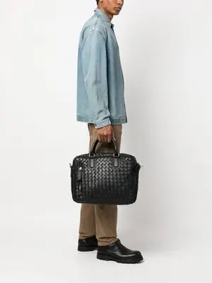 Officine Creative Armor Interwoven-design Zipped Briefcase