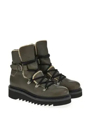 FERRAGAMO Lace-up Leather Boots - Brown