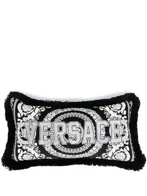 Versace Logo-patch Cushion - Black
