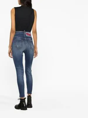 Dsquared2 Cropped Skinny Jeans - Blue