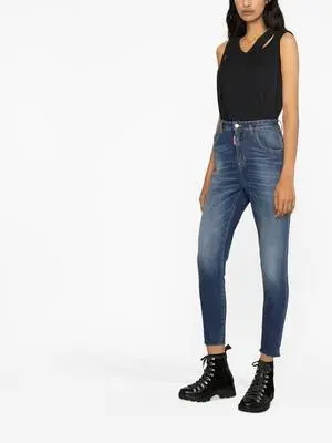 Dsquared2 Cropped Skinny Jeans - Blue