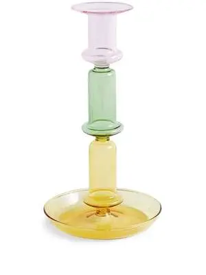 HAY Flare Colour-block Candle Holder - Yellow