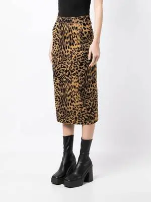 Stella McCartney Textured Leopard-print Pencil Skirt
