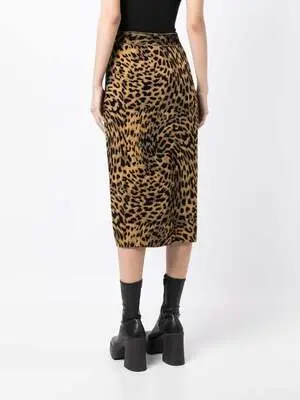 Stella McCartney Textured Leopard-print Pencil Skirt