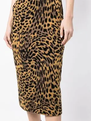 Stella McCartney Textured Leopard-print Pencil Skirt