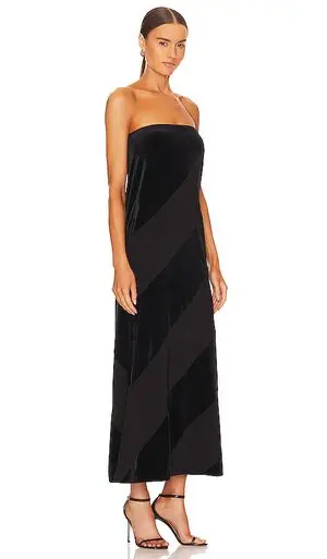Norma Kamali Spiral Strapless Midi Dress