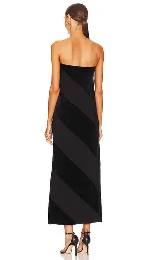 Norma Kamali Spiral Strapless Midi Dress