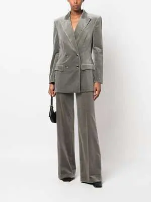 Alberta Ferretti Wide-leg Velvet Trousers