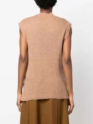 Alberta Ferretti Cable Knit Crew Neck Vest