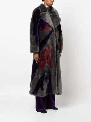 Alberta Ferretti Abstract Faux Fur Coat