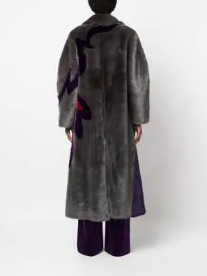 Alberta Ferretti Abstract Faux Fur Coat