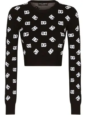Dolce & Gabbana Dg-logo Jacquard Sweater - Black