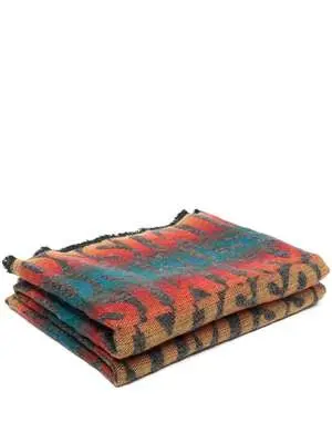 Missoni Intarsia-knit Logo Throw - Grey