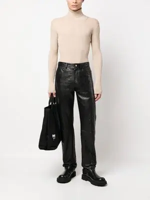 Off-White Ribbed Turtleneck Jumper - Neutrals