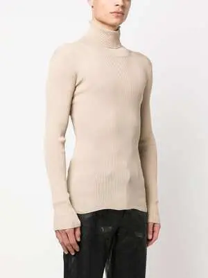 Off-White Ribbed Turtleneck Jumper - Neutrals