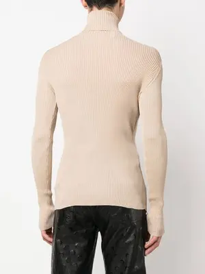 Off-White Ribbed Turtleneck Jumper - Neutrals